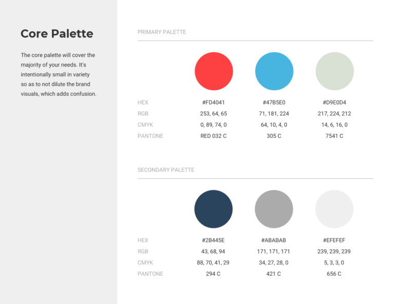 Color Style Guide Template