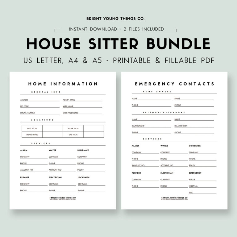 House Sitting Guide Template
