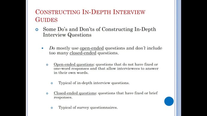 In Depth Interview Guide Template