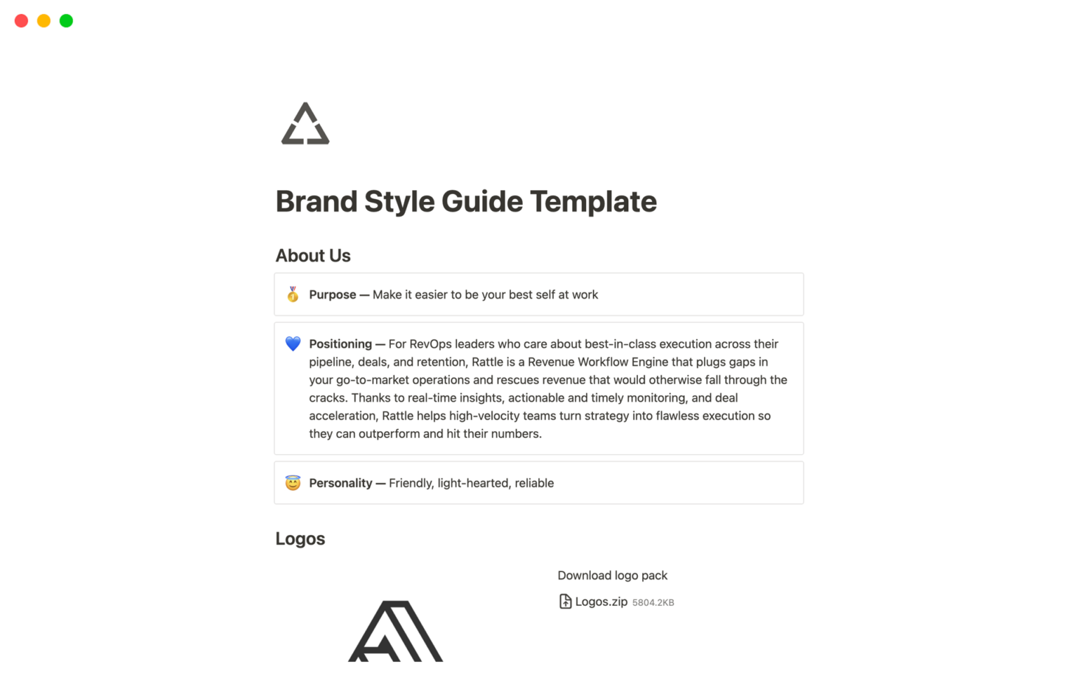Notion Style Guide Template