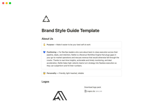 Notion Style Guide Template