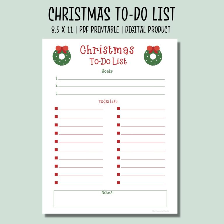Christmas To Do List Template