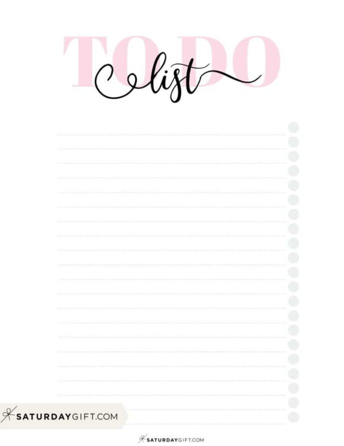 Girly To Do List Template