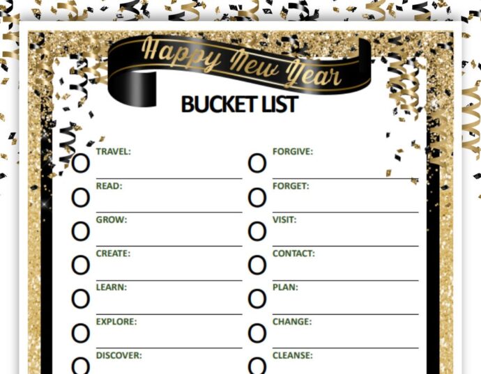 New Year Bucket List Template