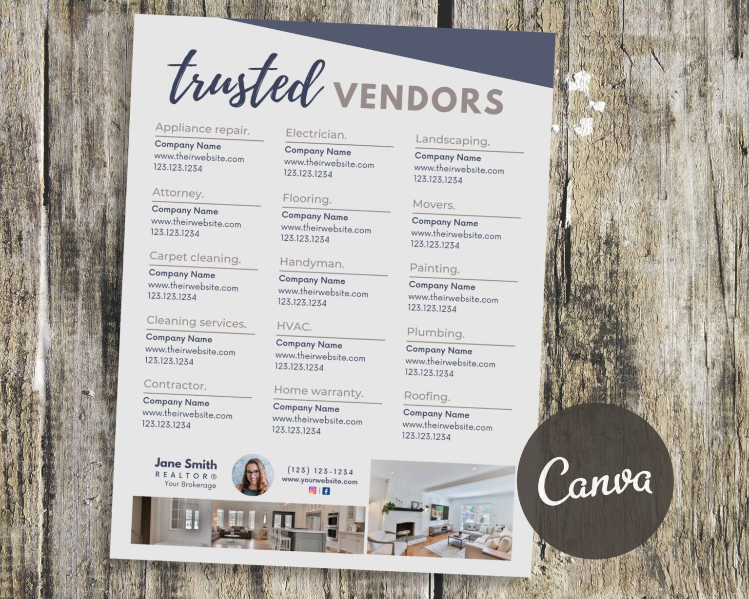 Realtor Preferred Vendor List Template