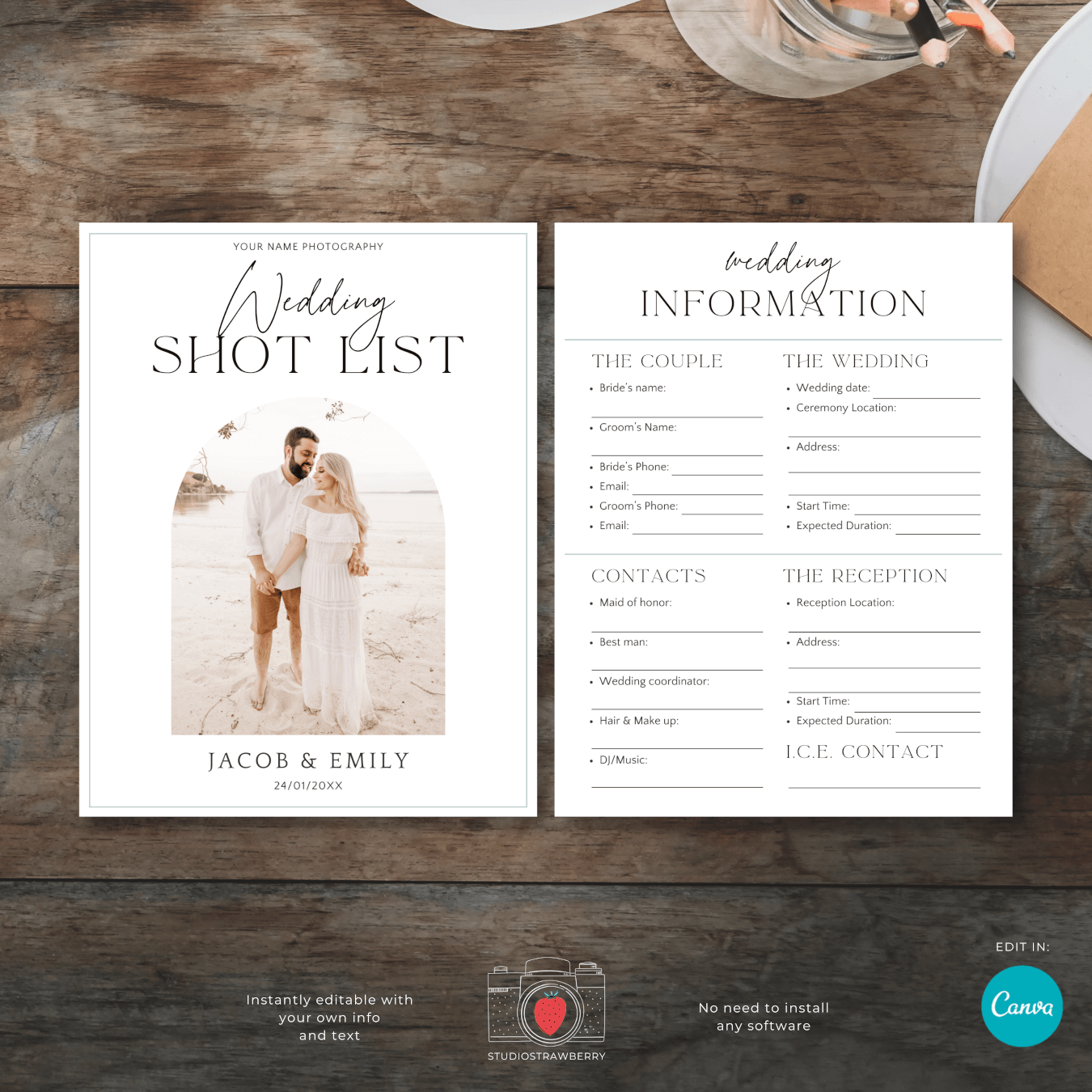 Wedding Photography Shot List Template